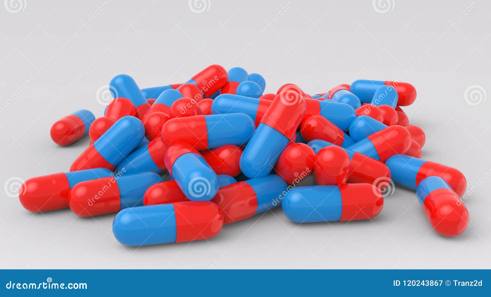 Pile of Red and Blue Medical Capsules Stock Illustration - Illustration ...