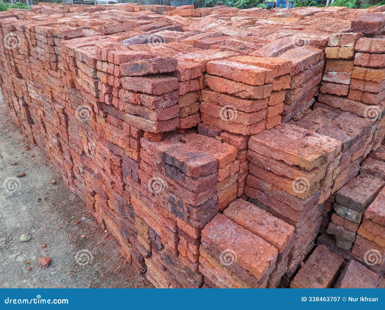 Pile of Red Bricks Made from Burnt Clay 11 Stock Image - Image of rock ...