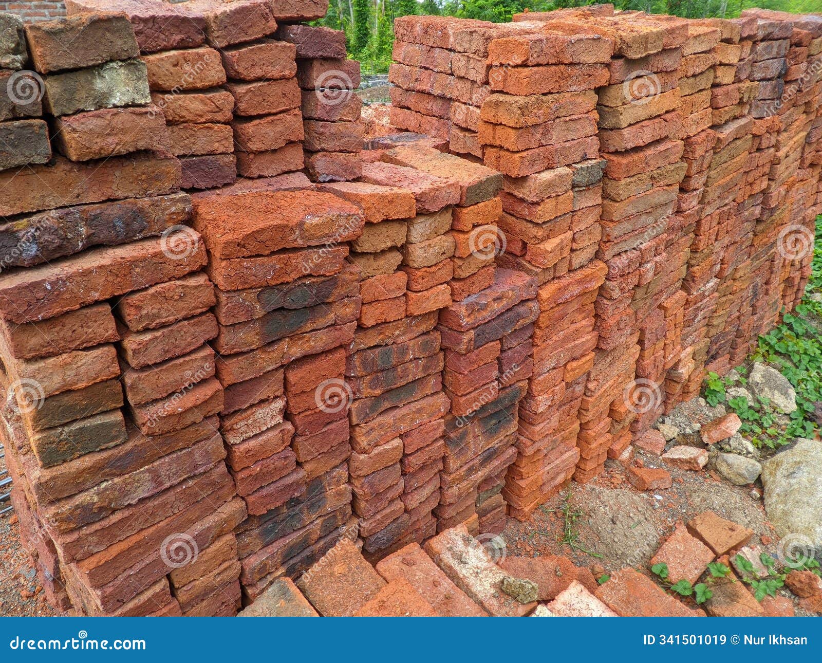 Pile of Red Bricks Made from Burnt Clay 8 Stock Image - Image of iron, bricks: 341501019
