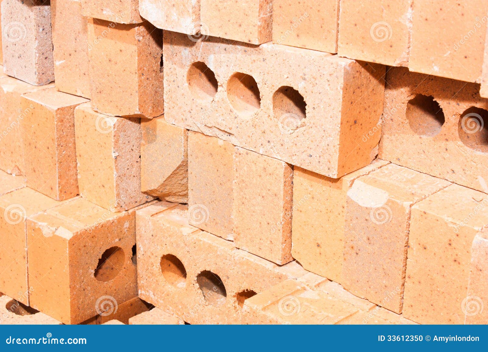 Pile of red bricks stock photo. Image of stacked, work - 33612350