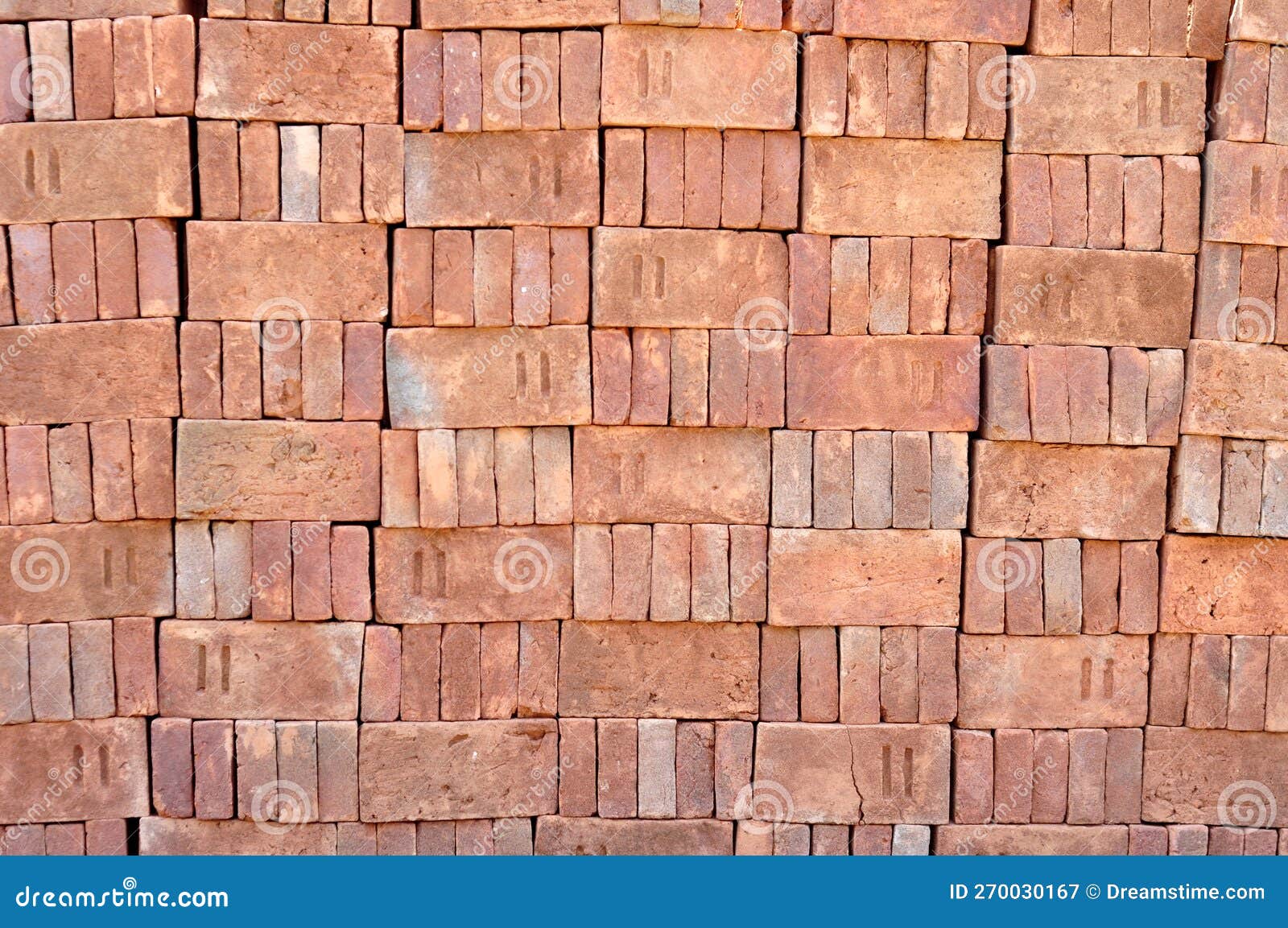 Pile of Red Bricks Texture Background Stock Image - Image of object ...