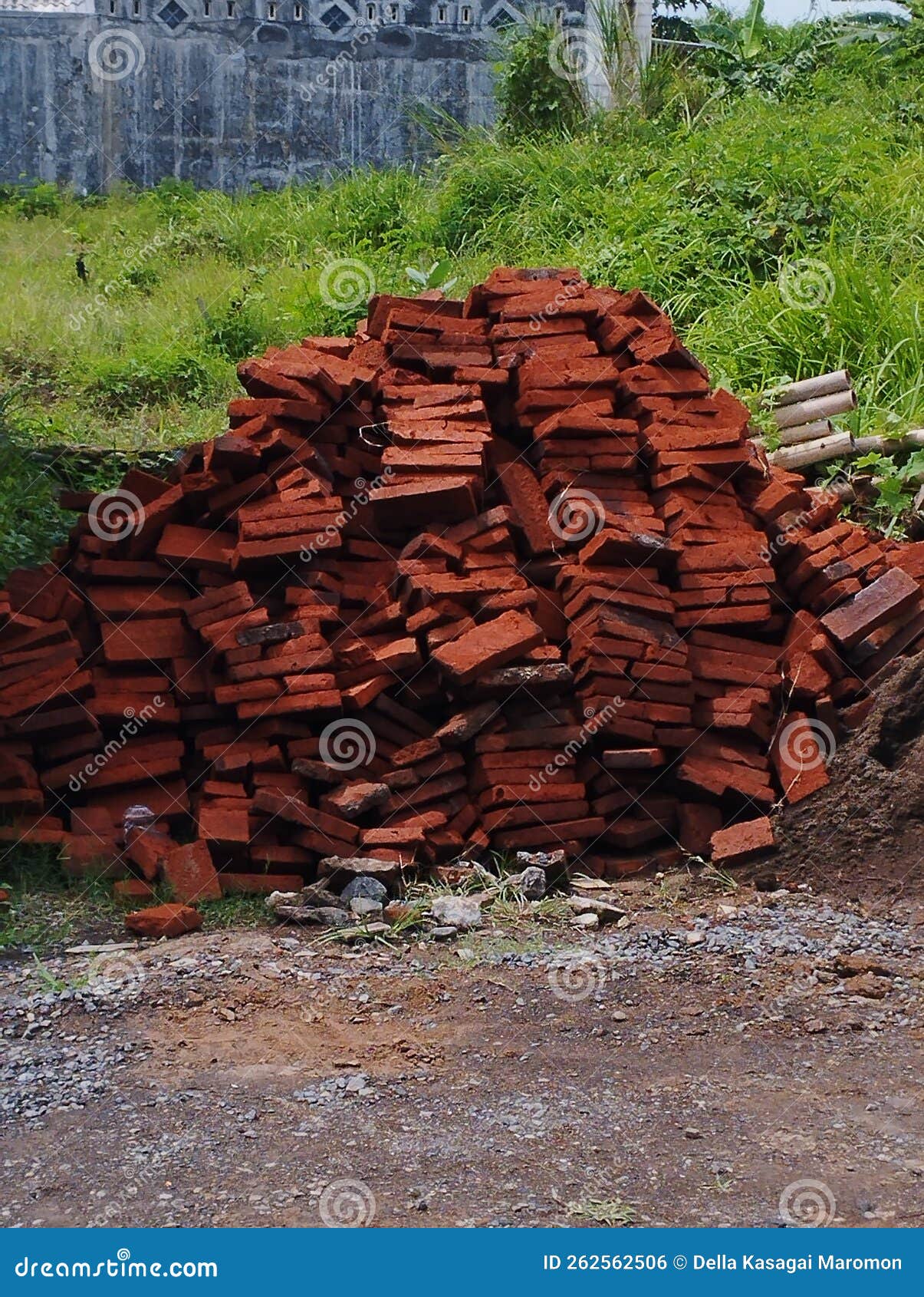The Pile of Red bricks stock photo. Image of bricks - 262562506