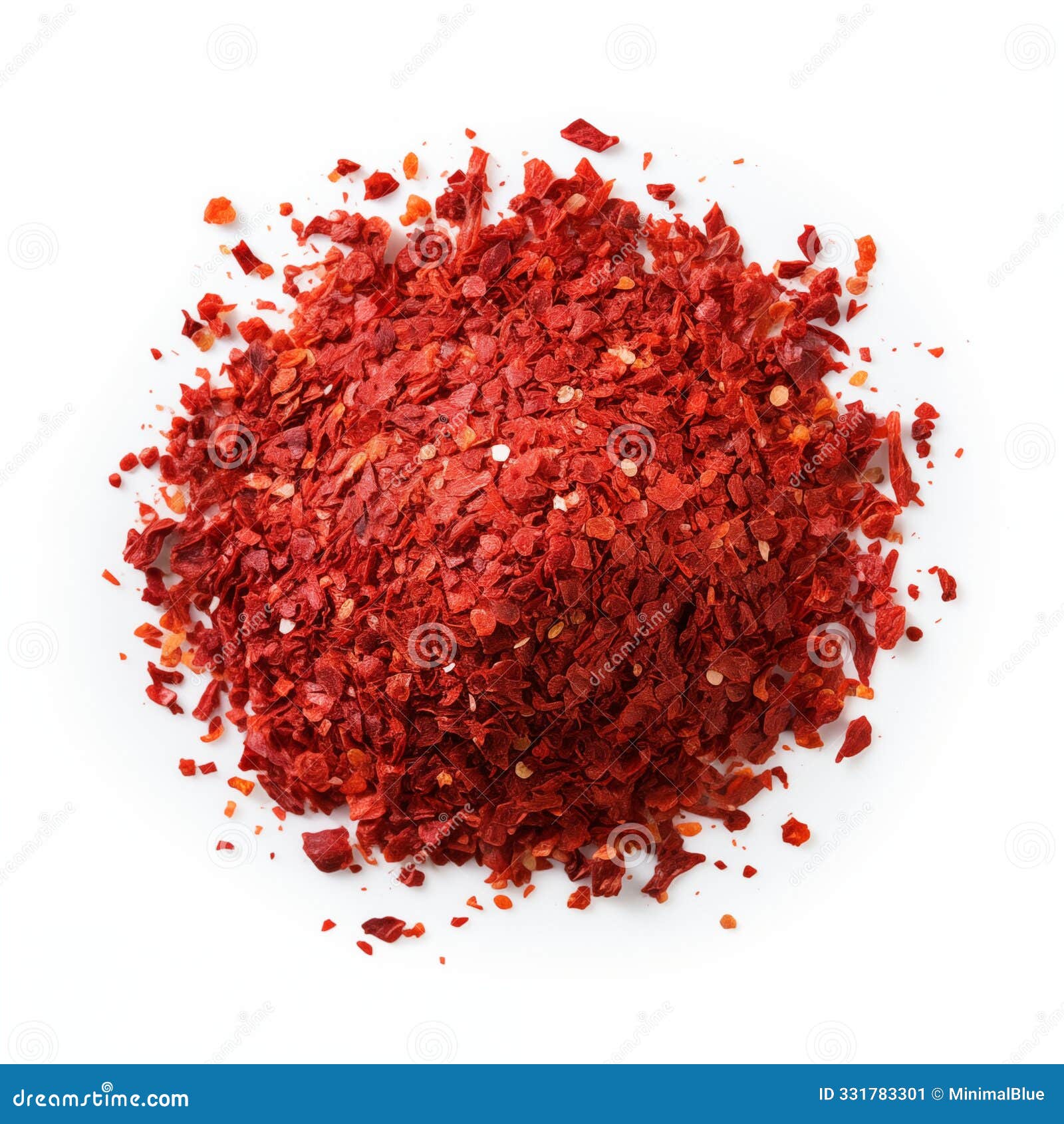 Pile of Red Chili Flakes on White Background Stock Illustration ...