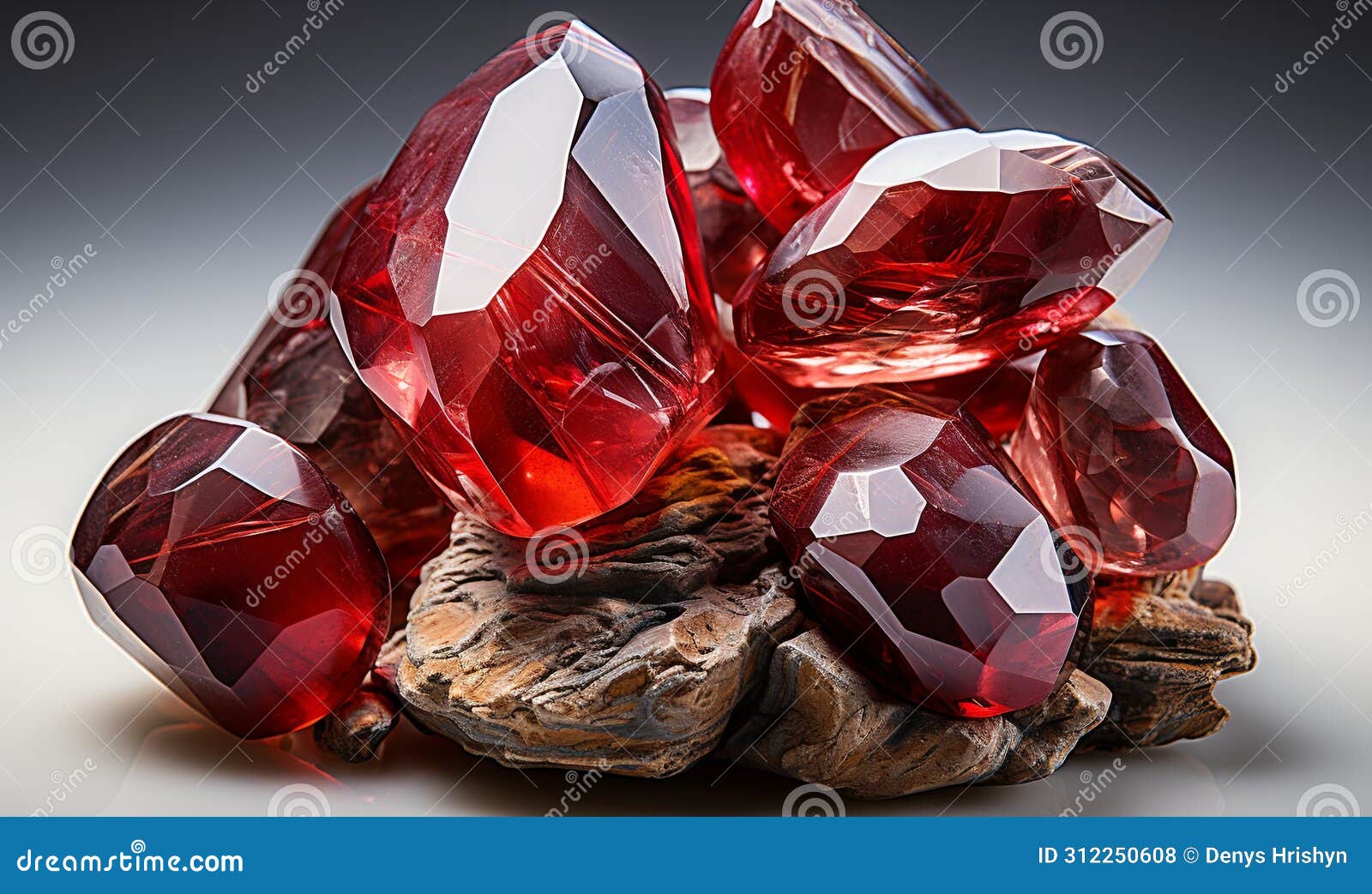 Pile of Red Crystals on Rock Stock Photo - Image of stones, bright ...