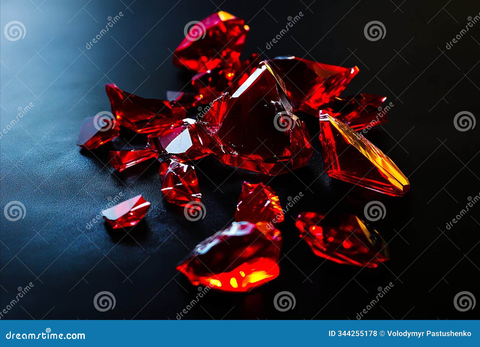 A Pile of Red Diamonds on a Black Surface Stock Photo - Image of sizes ...
