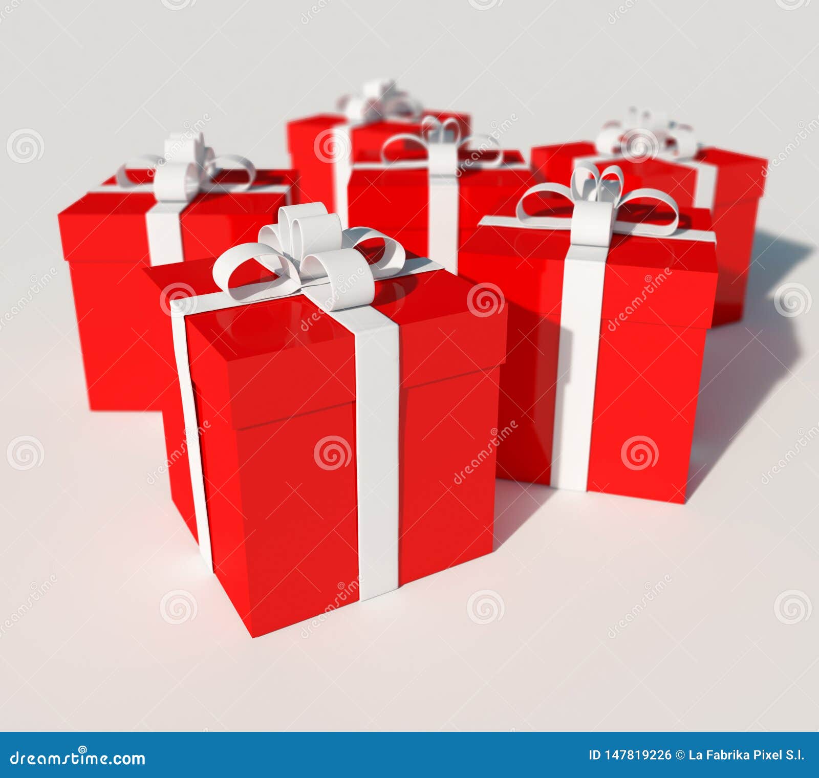 Red and white gift boxes stock illustration. Illustration of ribbon ...