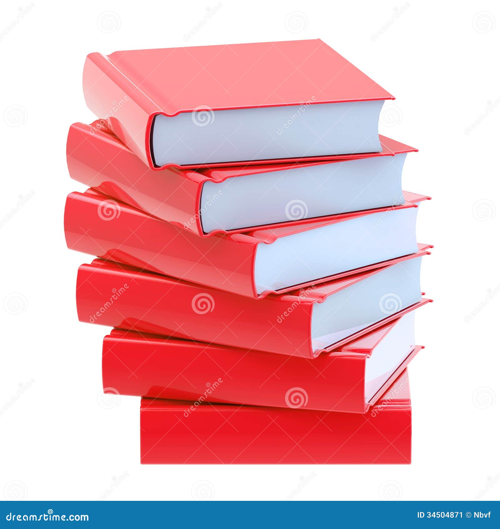 Pile of Red Glossy Books Isolated Stock Illustration - Illustration of ...