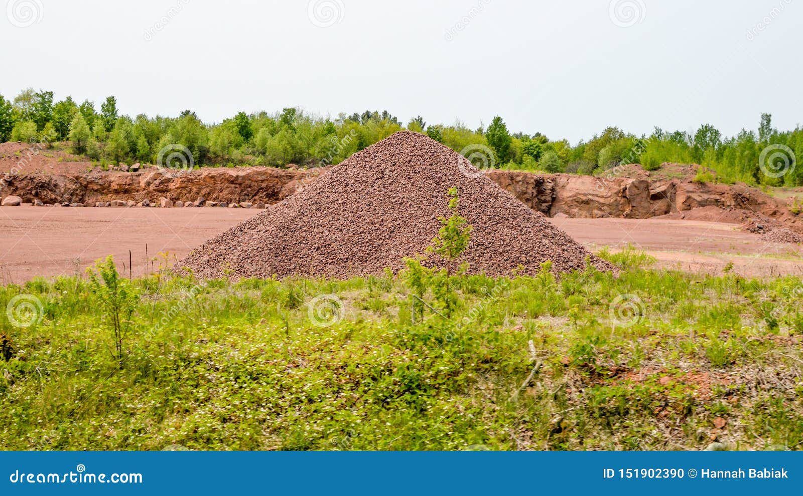 Pile of Red Rocks on Construction Site Stock Photo - Image of stones ...