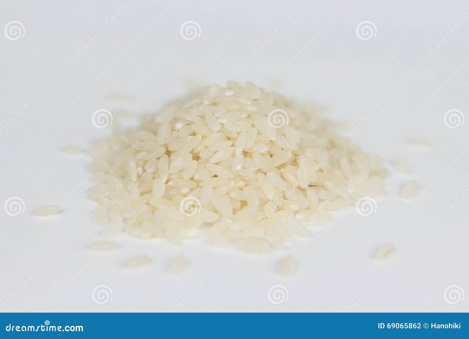 Pile of Rice Isolated on White Background, Uncooked Rice Stock Photo ...
