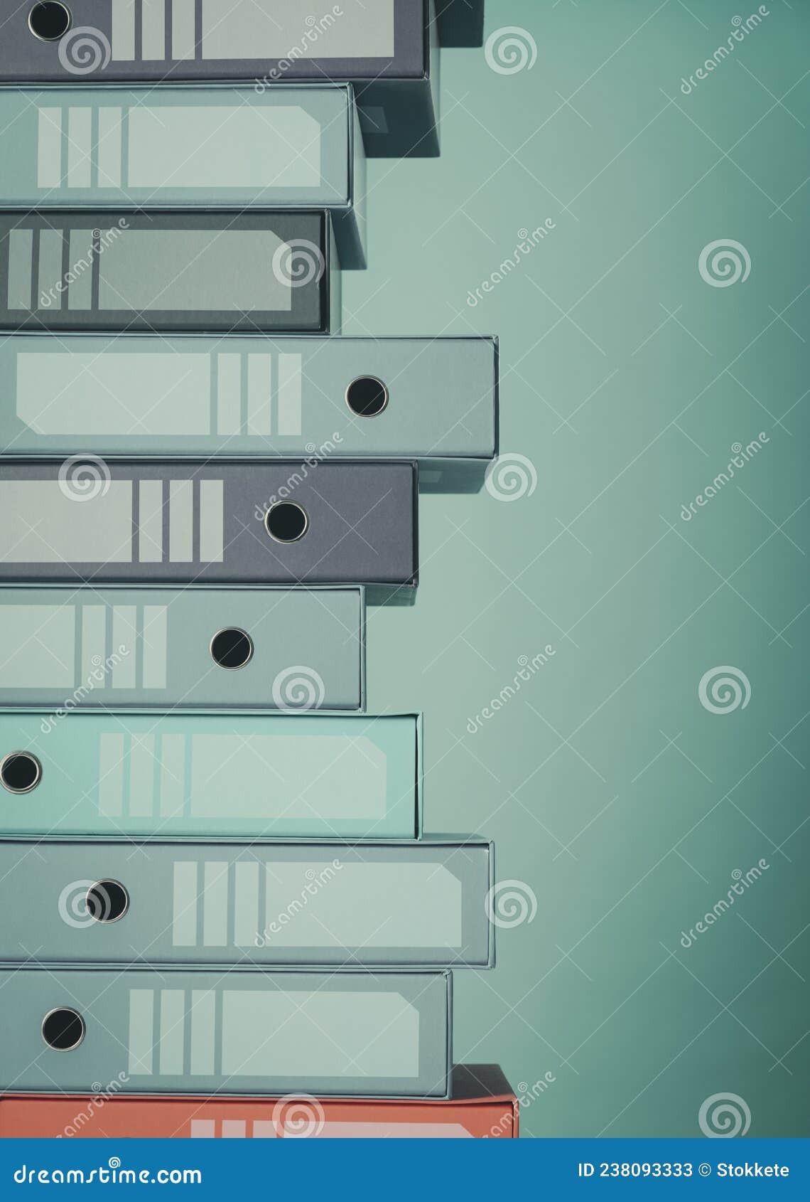 Pile of Ring Binders in the Archive Stock Image - Image of record ...