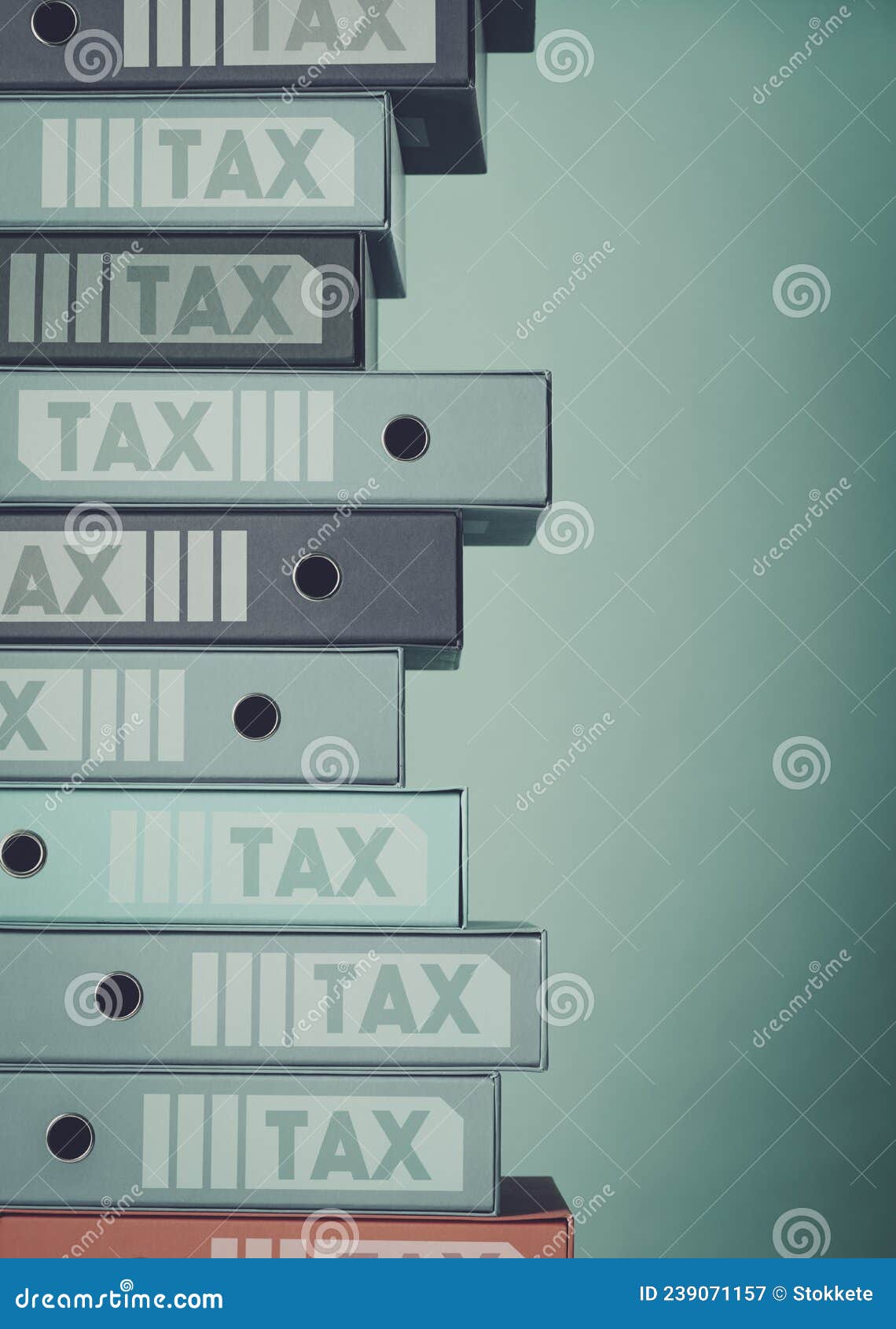 Pile of Ring Binders that Contain Tax Documents Stock Image - Image of ...