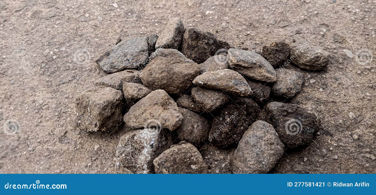 Pile of Rock Fragments on the Ground Stock Image - Image of closeup ...