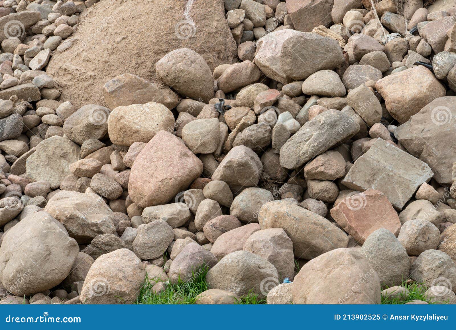A Pile or Pile of Rocks on the Beach. a Lot of Big Stones Stock Image ...