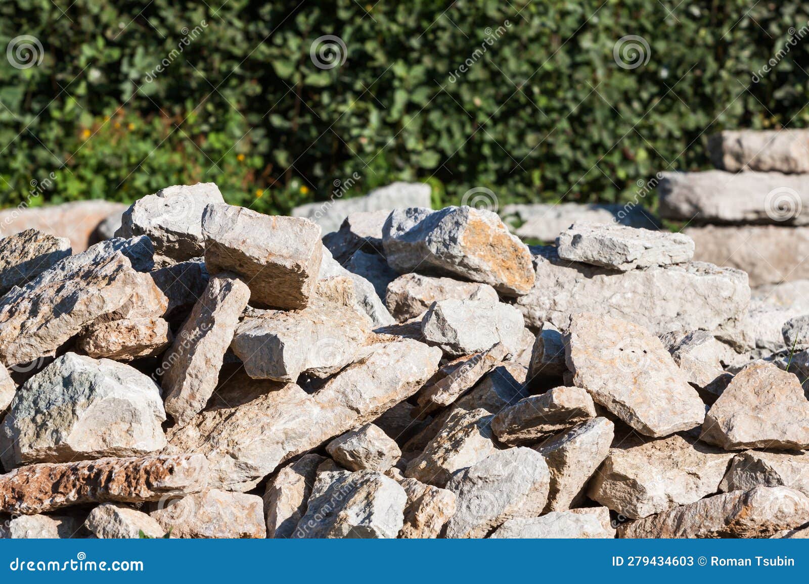 Pile of Rocks for Construction Stock Image - Image of design, granite ...