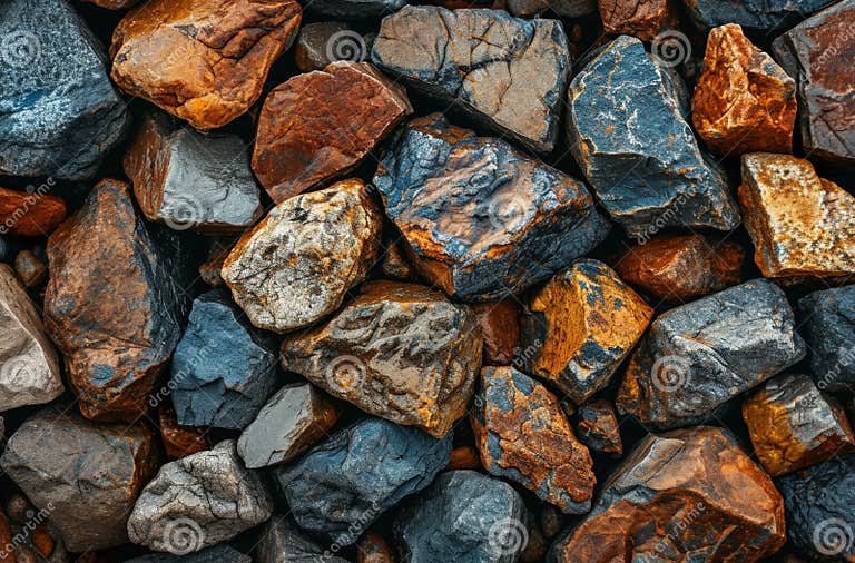 A Pile of Rocks with Different Colors Stock Illustration - Illustration ...