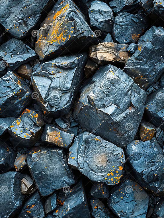 A Pile of Rocks with a Lot of Rust on Them Stock Image - Image of ...