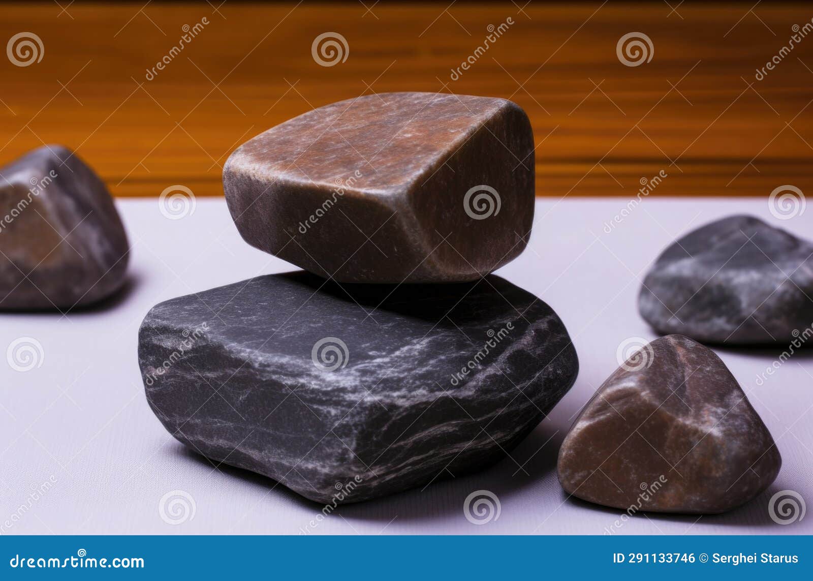A Pile of Rocks Sitting on Top of a Table, AI Stock Illustration ...