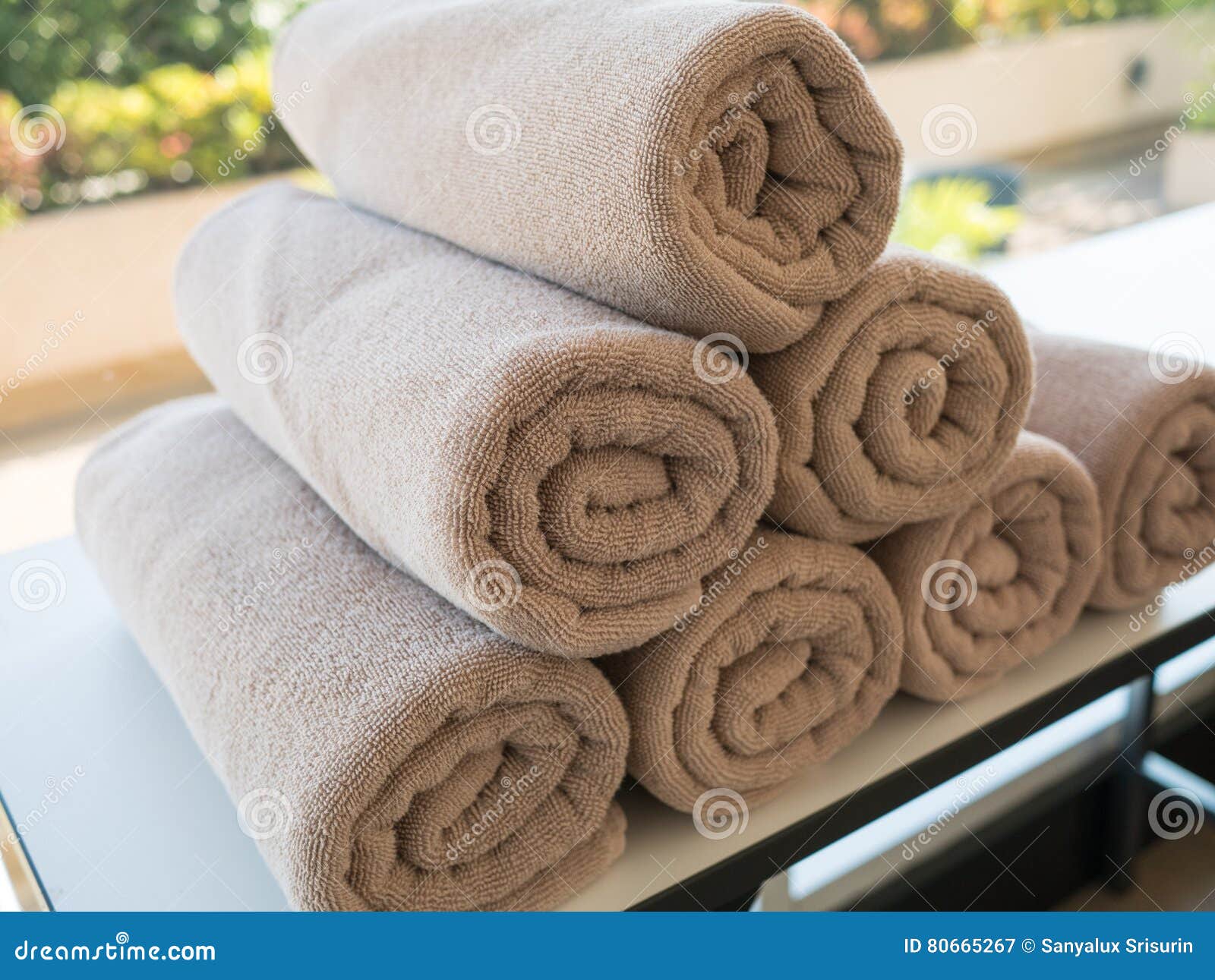 Pile of Rolled Up Spa Towel Stock Image - Image of bright, clean: 80665267