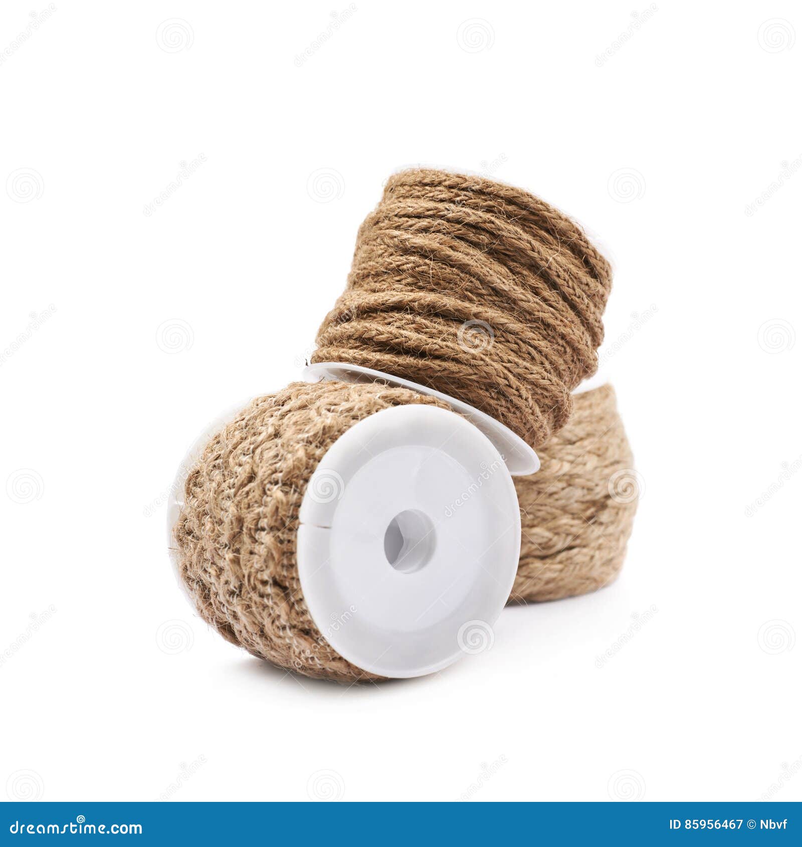 Pile of Rope Bobbins Isolated Stock Image - Image of brown, ribbon ...