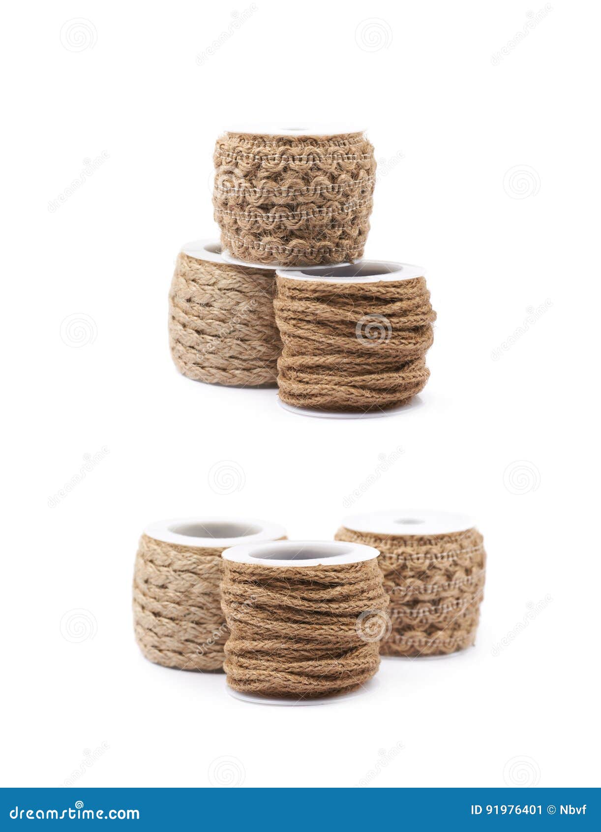 Pile of Rope Bobbins Isolated Stock Image - Image of closeup, knot ...