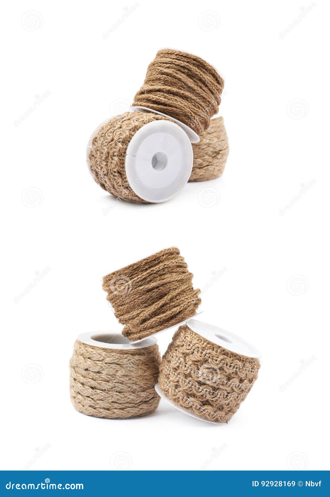 Pile of Rope Bobbins Isolated Stock Image - Image of fiber, cotton ...