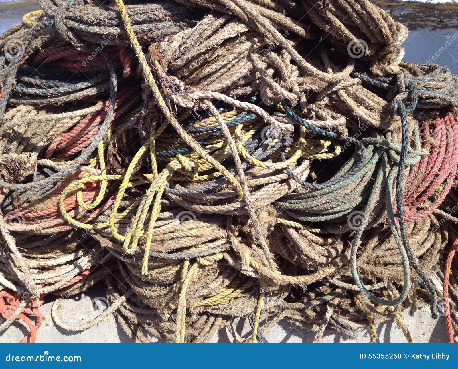 Pile of ropes stock photo. Image of stacked, pile, water - 55355268