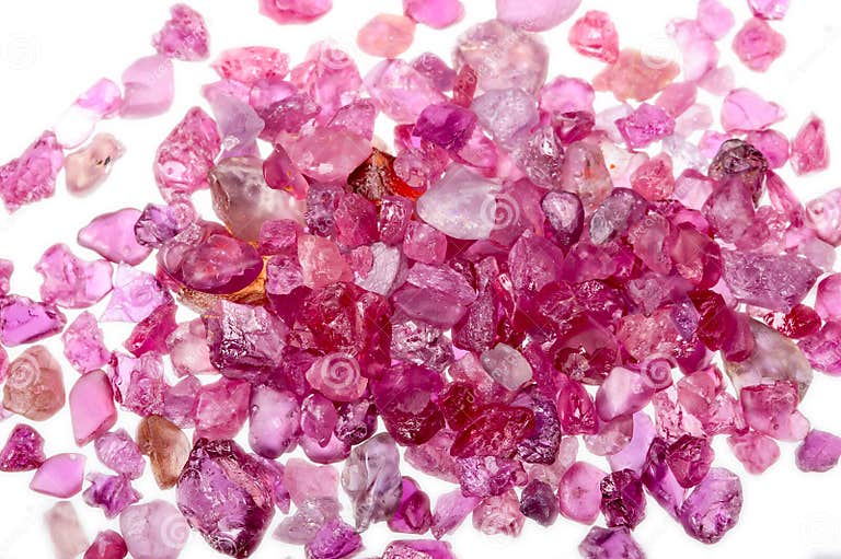 A Pile of Rough Uncut Pink Red Ruby Stock Photo - Image of beauty ...