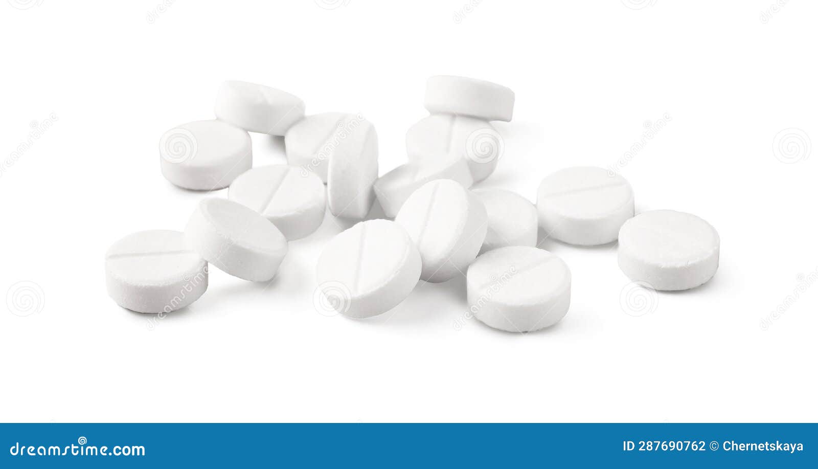 Pile of Round Pills Isolated on White Stock Photo - Image of healthy ...
