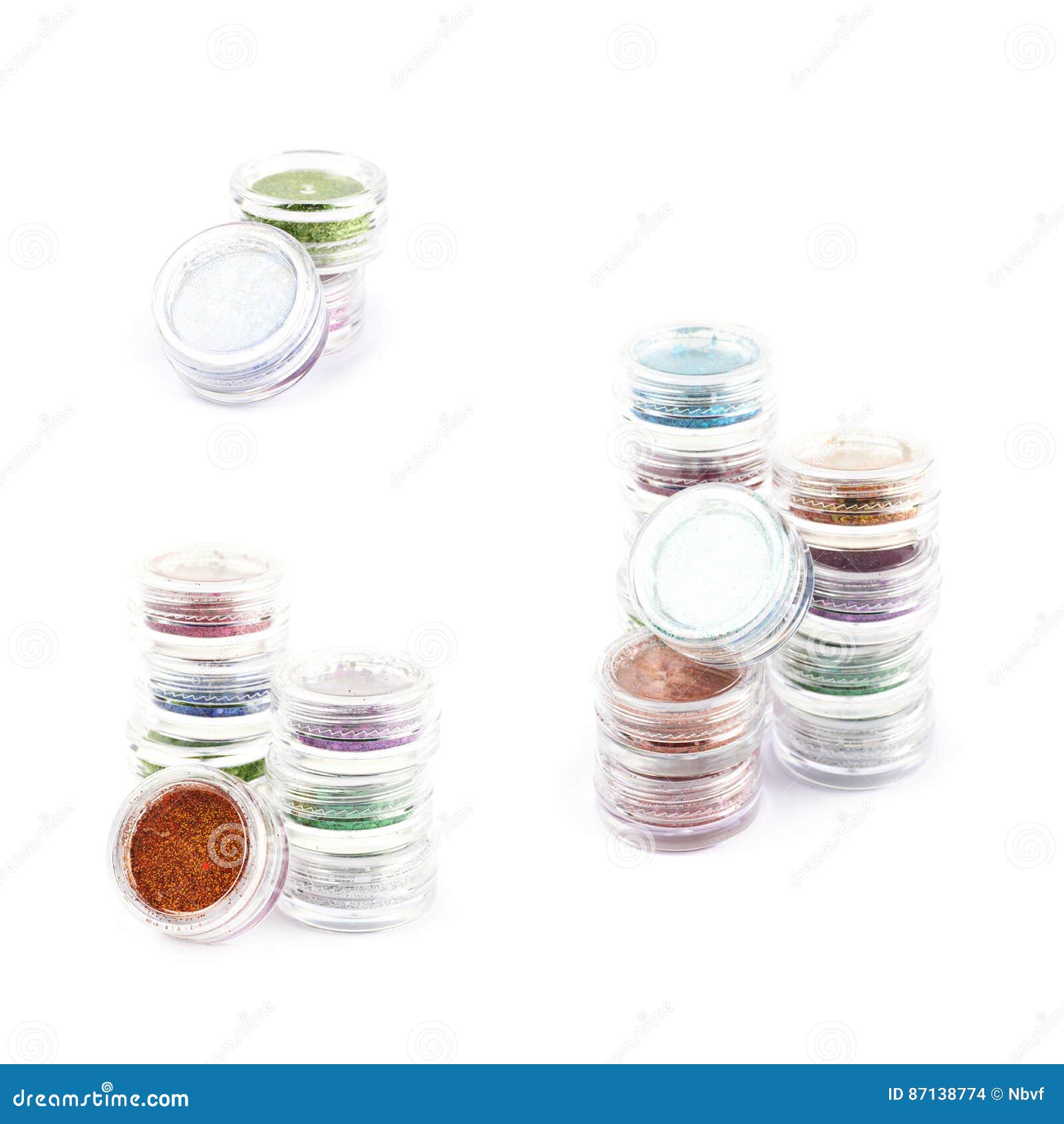 Pile of Round Sequin Boxes Isolated Stock Photo - Image of glamour ...