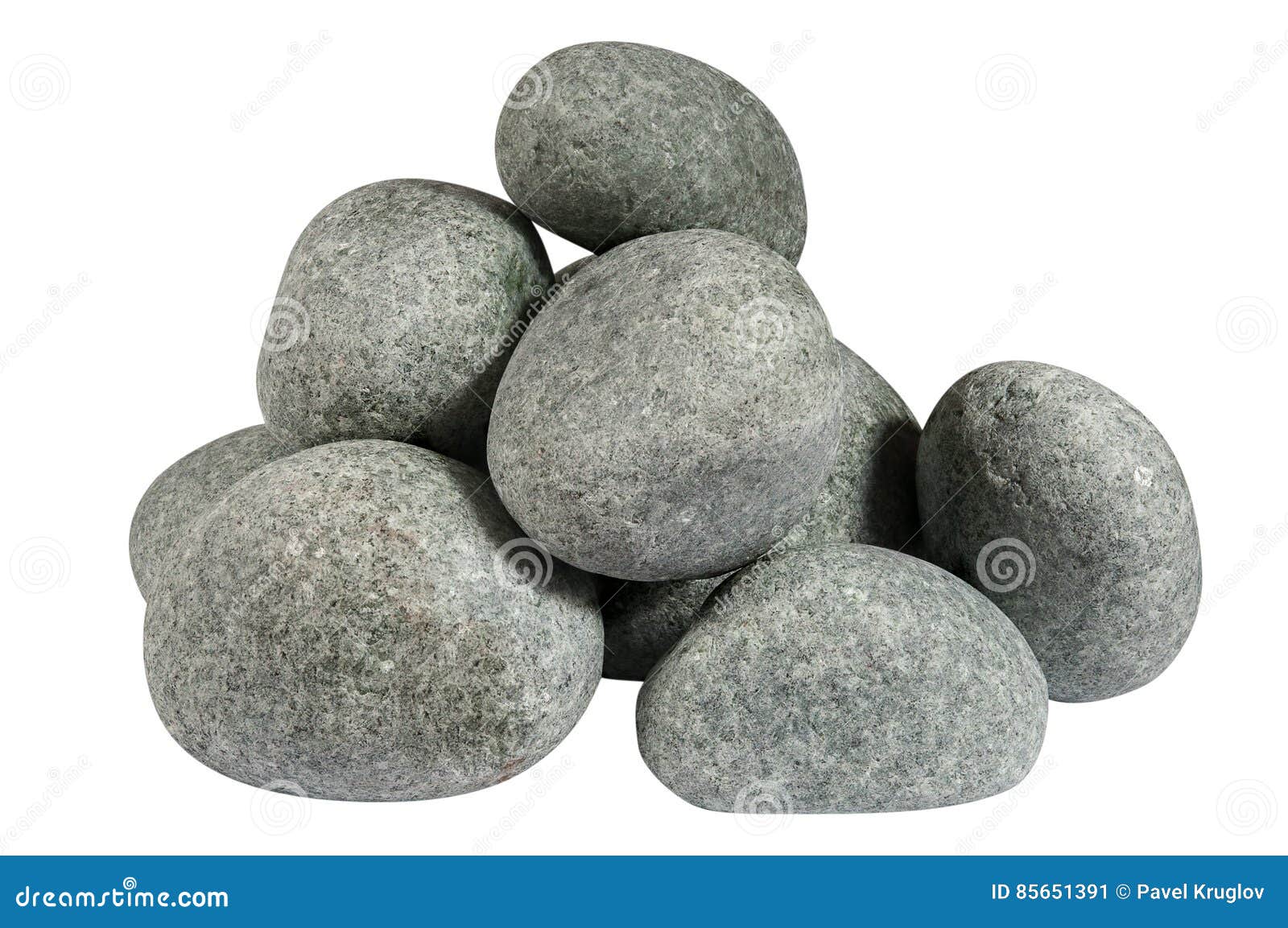 A Pile of Round Stones Isolated on White Background Stock Image - Image ...
