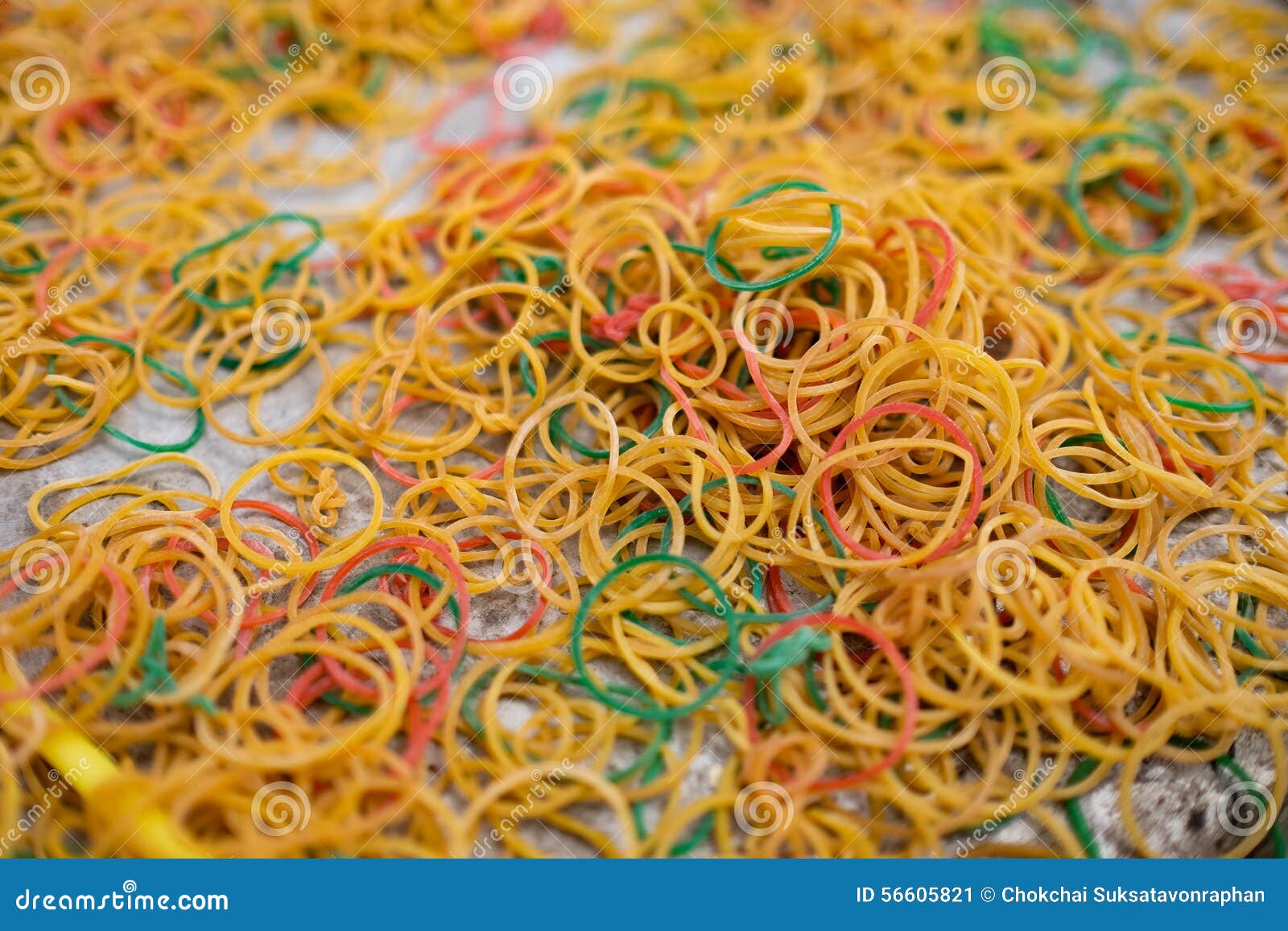 A Pile of Rubber Band Place on the Table. Stock Image - Image of green ...