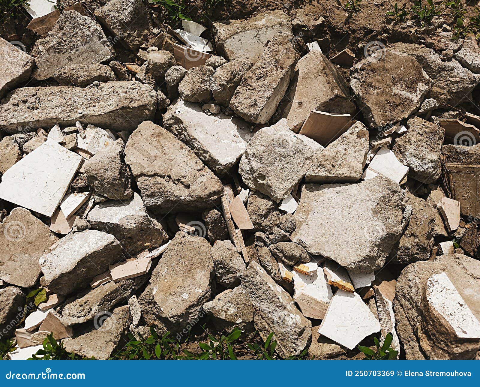 A Pile of Broken Shards and Stones Stock Image - Image of broken ...