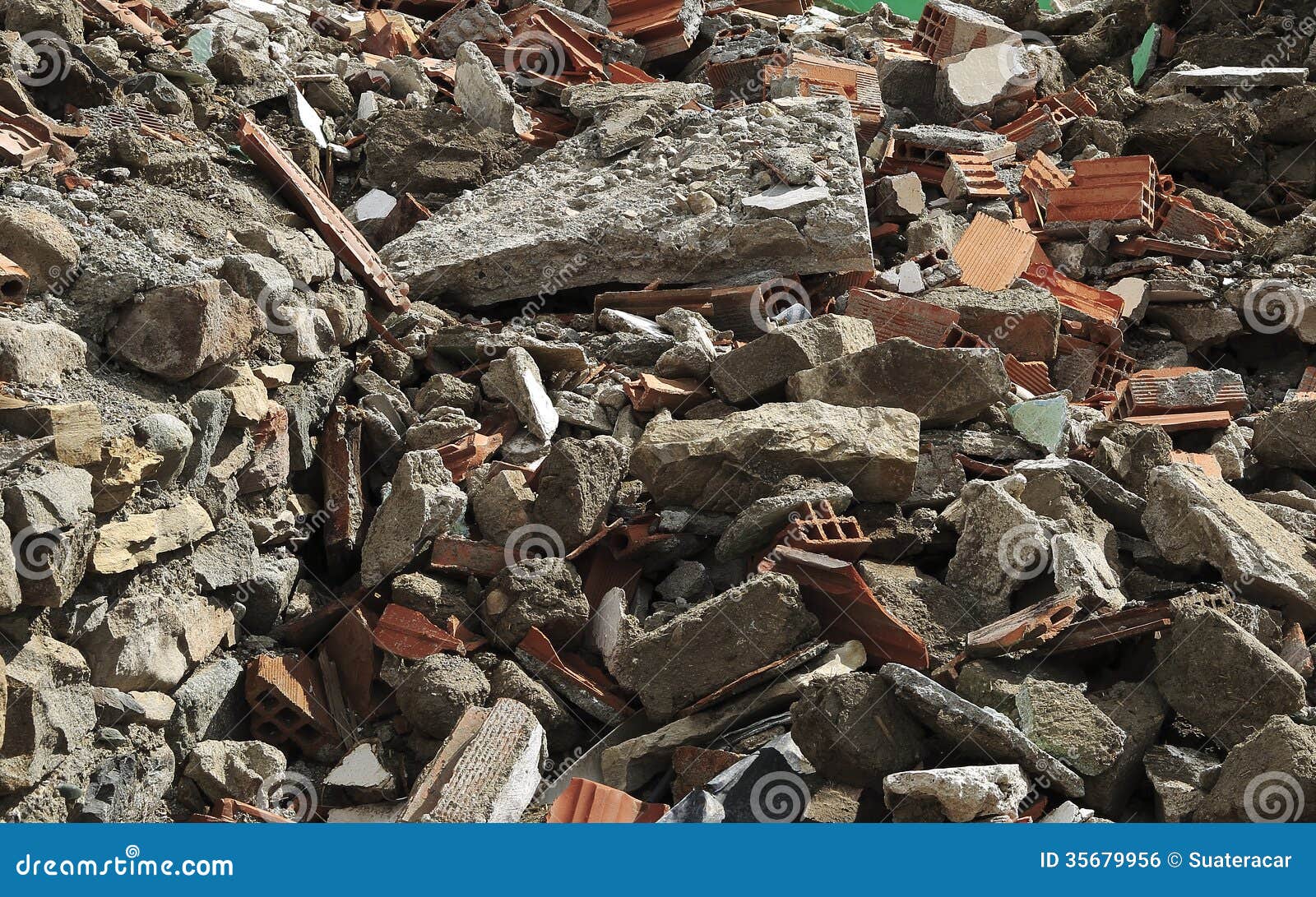 Pile of rubble stock photo. Image of gravel, collapse - 35679956