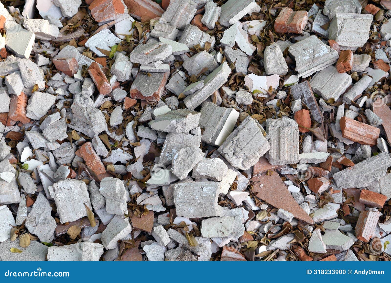 Pile of rubble on ground stock photo. Image of grunge - 318233900