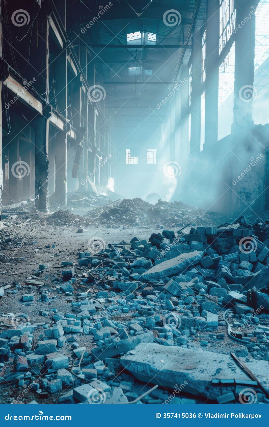 A Pile of Rubble Inside a Building Stock Photo - Image of destruction ...