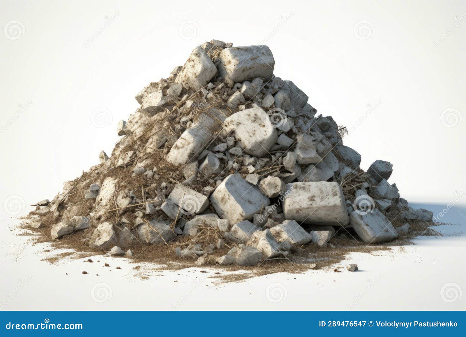 Pile of Rubble Sitting on Top of Pile of Dirt. Generative AI Stock ...