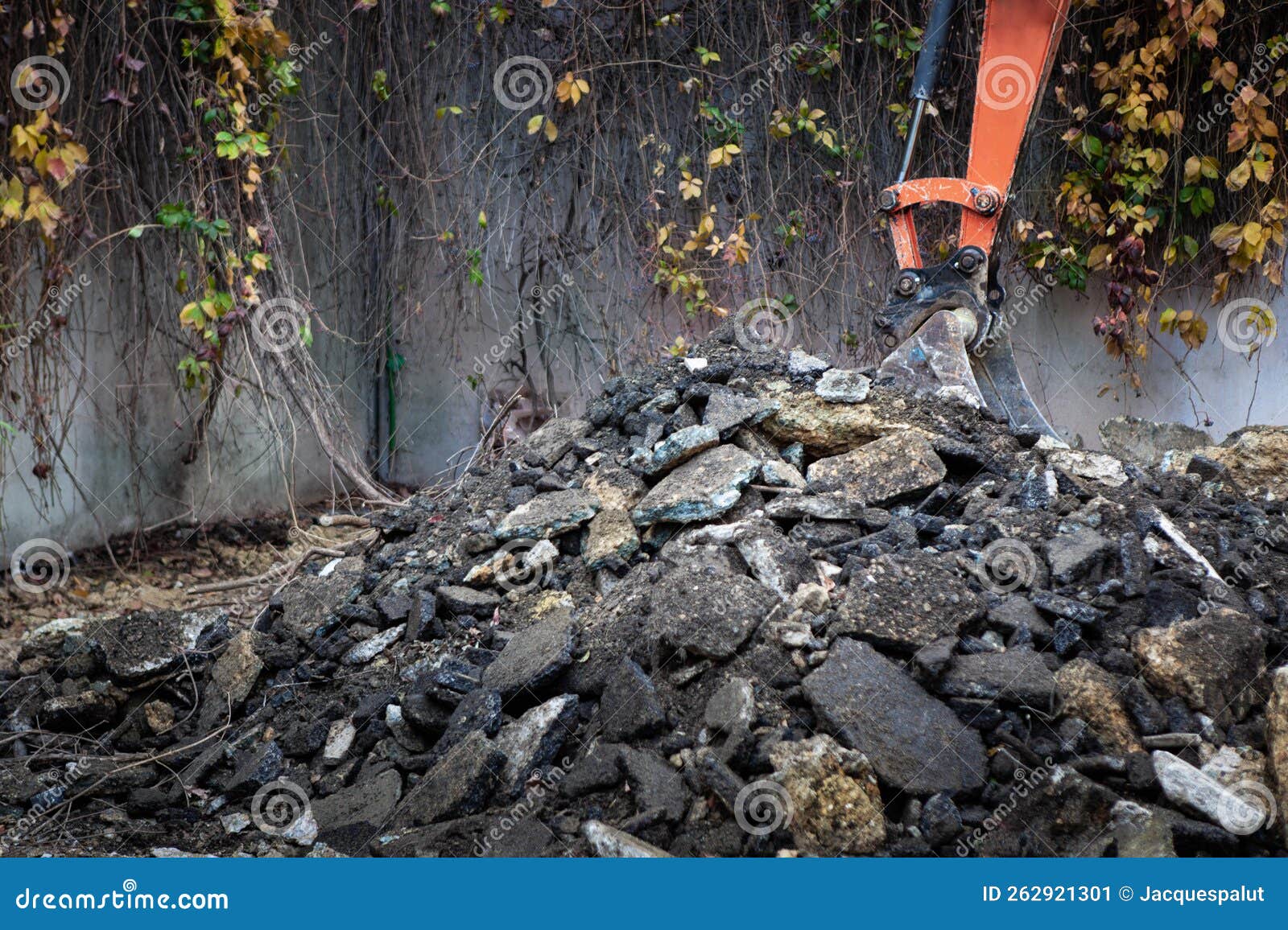 Excavator on a Demolition Site Stock Image - Image of industry, yard ...