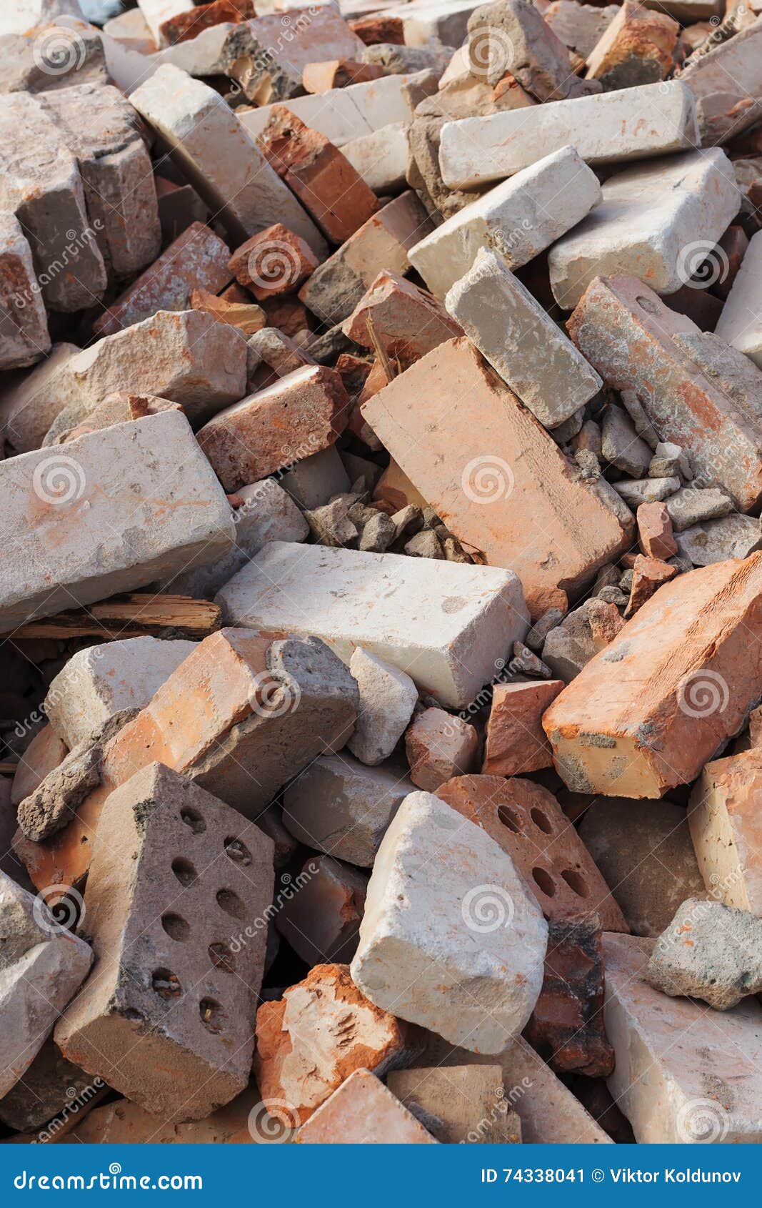 Pile of Ruined Brick Building after Demolition Stock Image - Image of ...