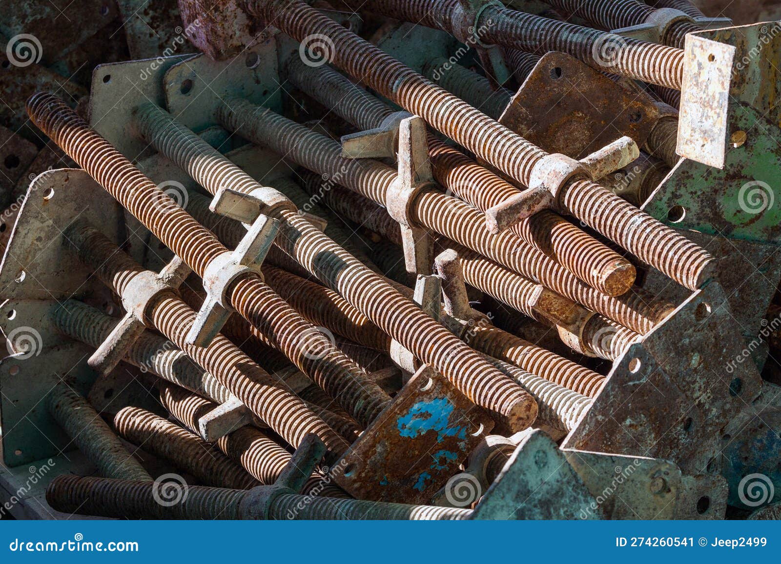 Pile of rusty bolts. stock image. Image of equipment - 274260541