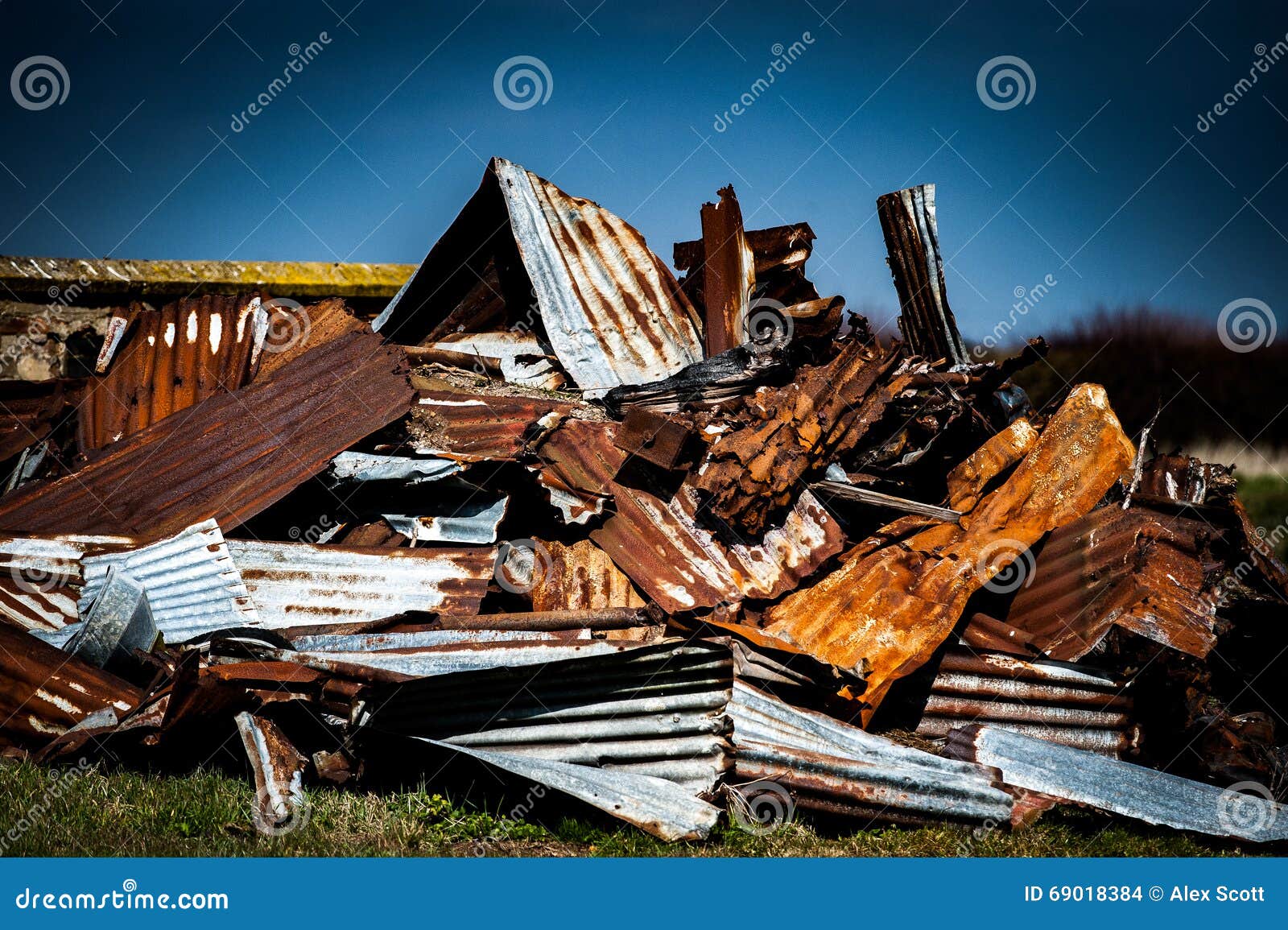 Pile of Rusty Corrugated Iron Stock Photo - Image of environment ...