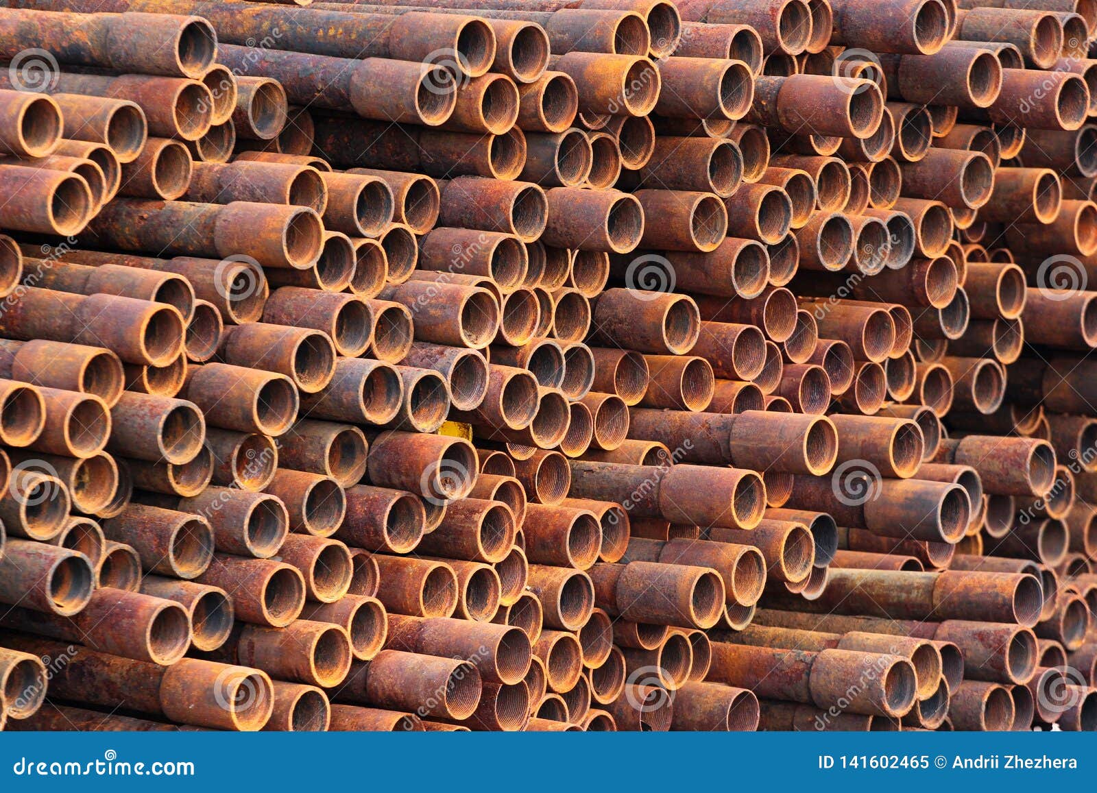 Pile of Rusty Metal Pipes As Industrial Background Stock Image - Image ...