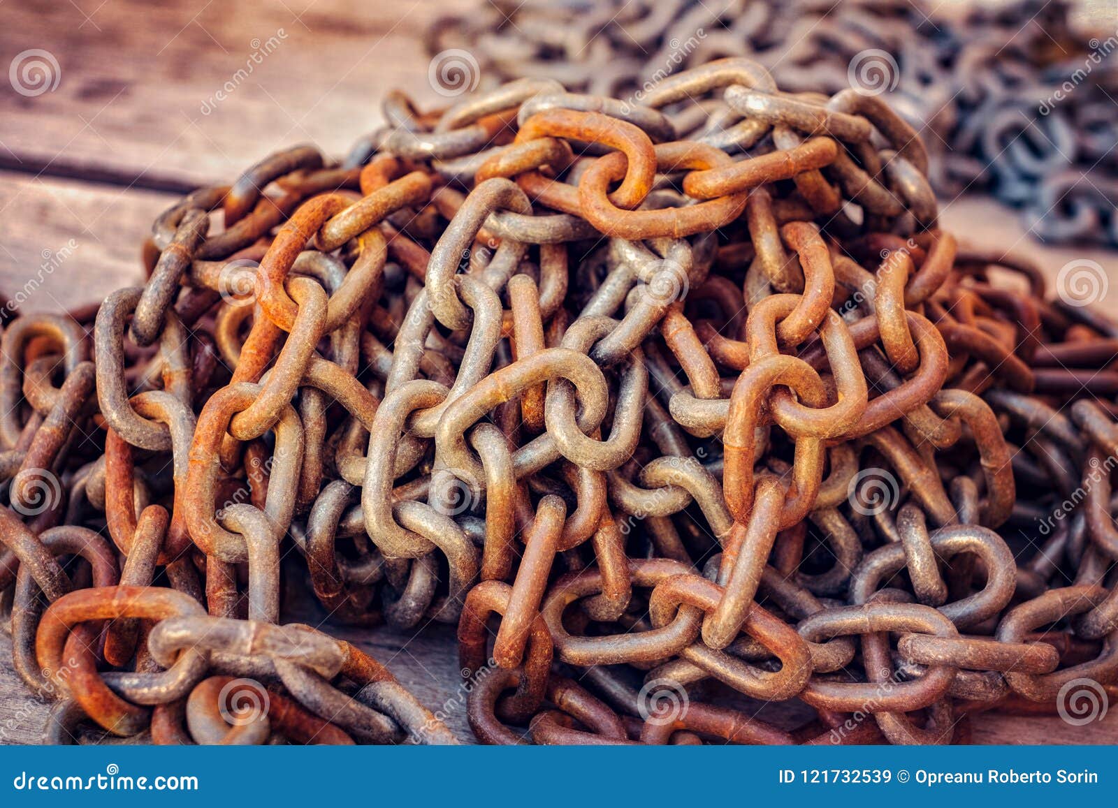 A pile of rusty old chain stock image. Image of connect - 121732539