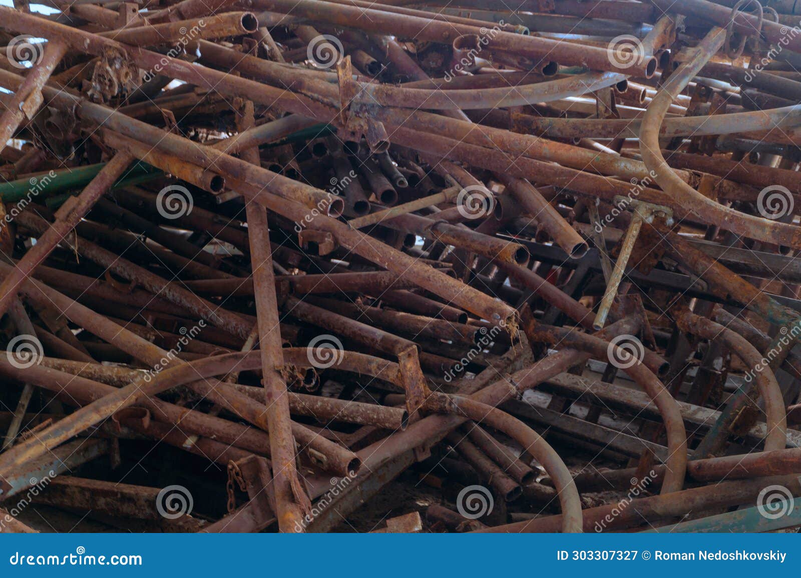 Pile of Rusty Scrap Metal Pipes Close Up Stock Image - Image of ...