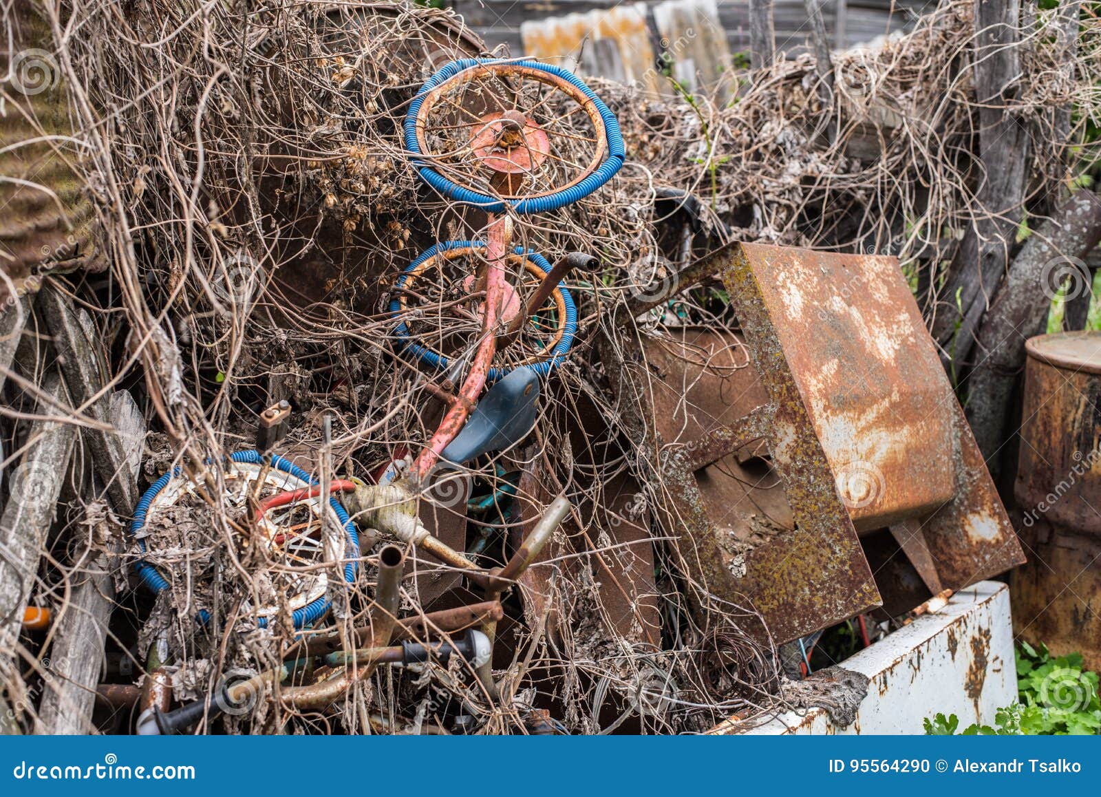 Pile of Rusty Scrap Metal in the Village Stock Photo - Image of ...