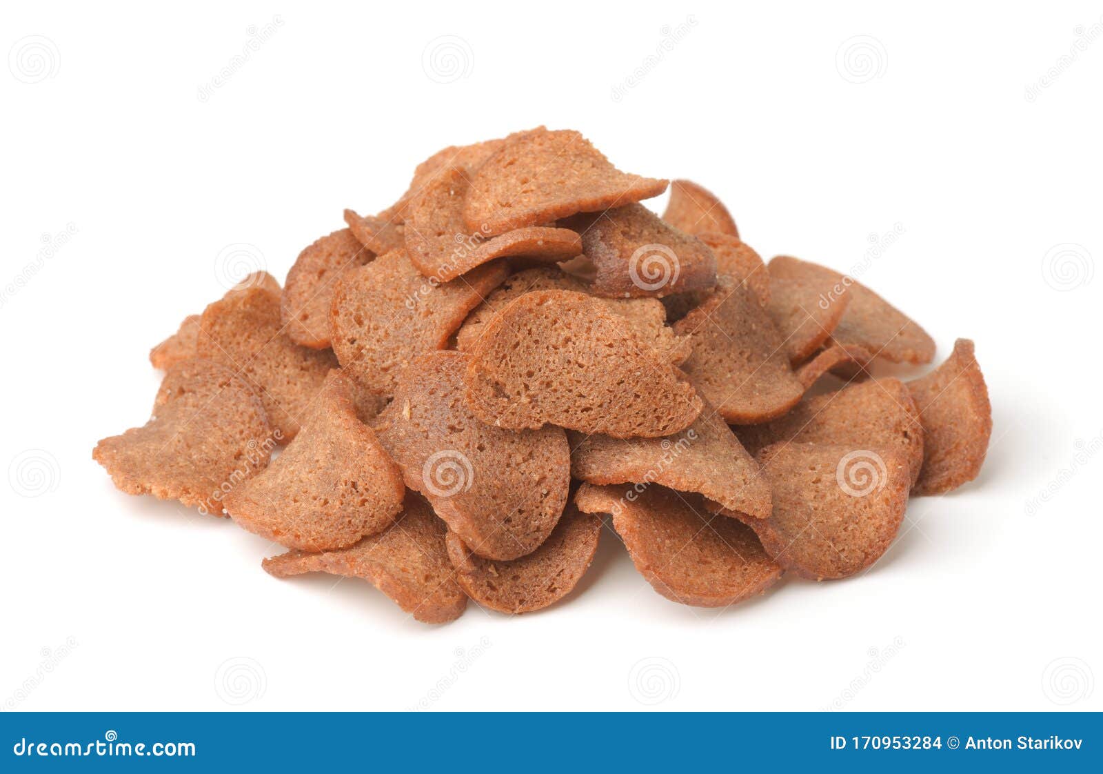 Pile of rye bread chips stock photo. Image of crust - 170953284
