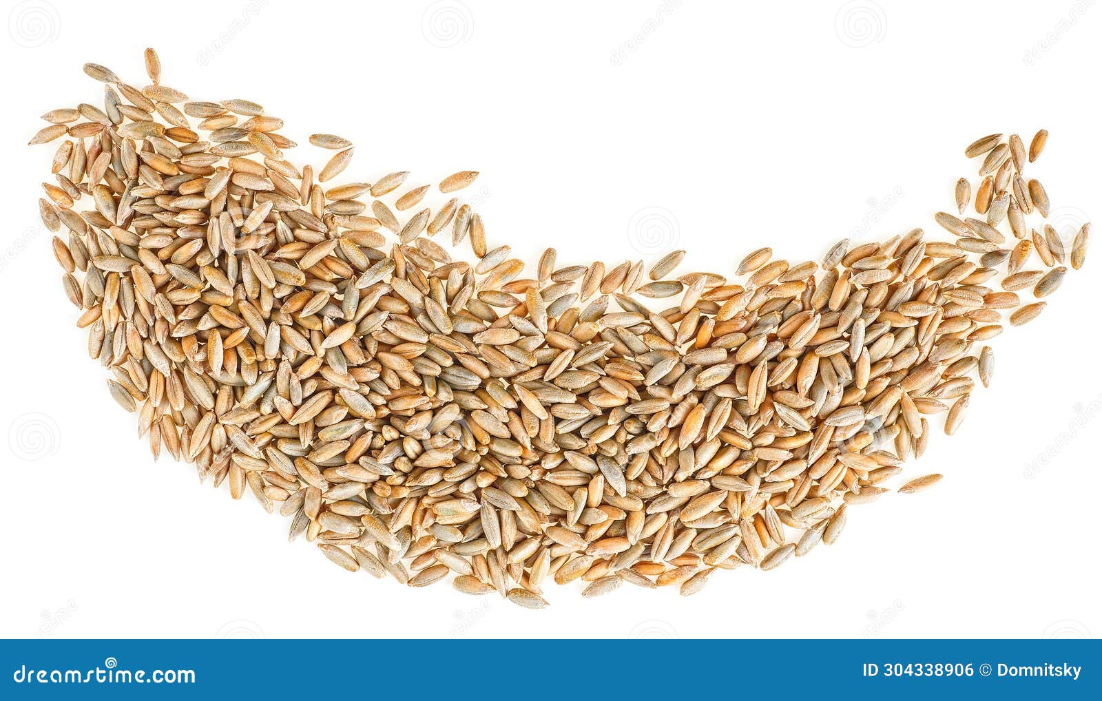 Pile of Rye Grains Isolated on White Background, View from Above ...