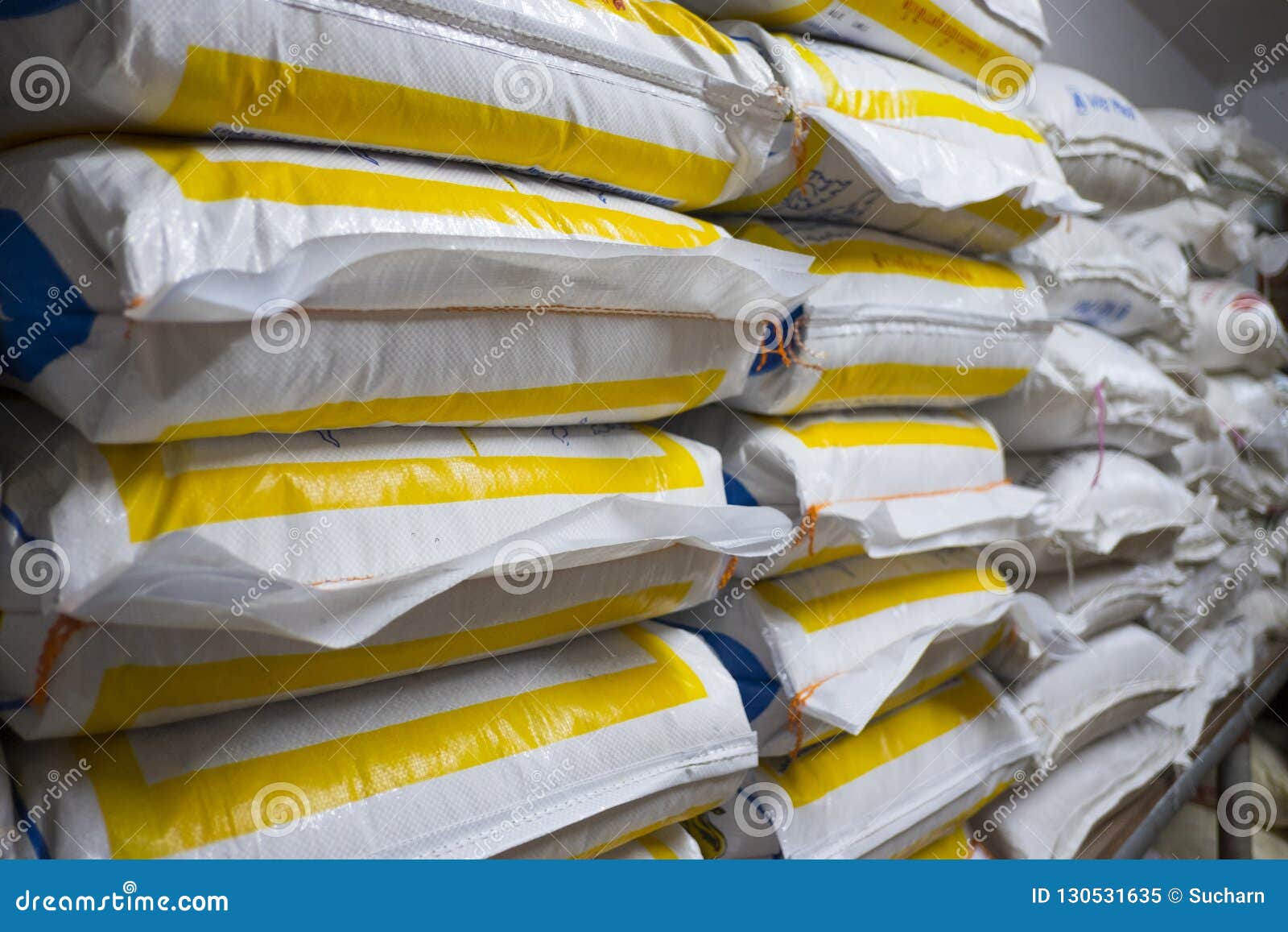 Pile of Sack in Warehouse. Background and Texture of Sack Stack Stock ...