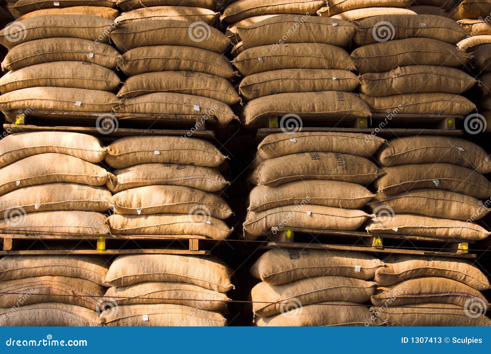 Pile of sacks stock image. Image of warehouse, pile, store - 1307413