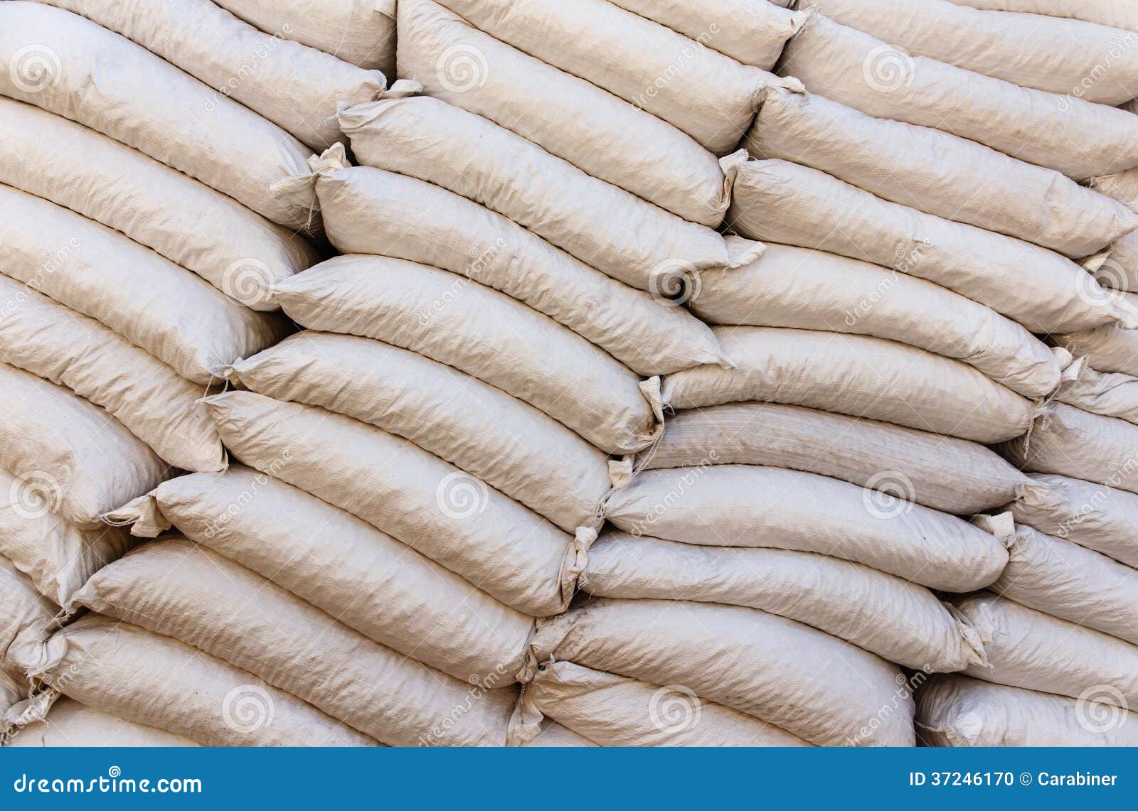 Pile sacks in warehouse stock photo. Image of cement - 37246170