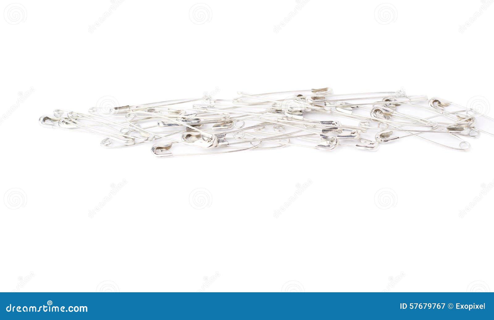 Pile of Safety Pins Isolated on White Background Stock Image - Image of ...